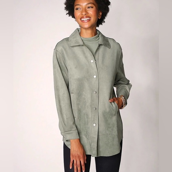 Wynne Layers | Jackets & Coats | Wynne Layers Stretch Faux Suede Shirt ...